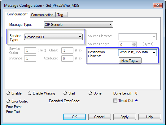 Msg instruction First Screen | Online PLC Support